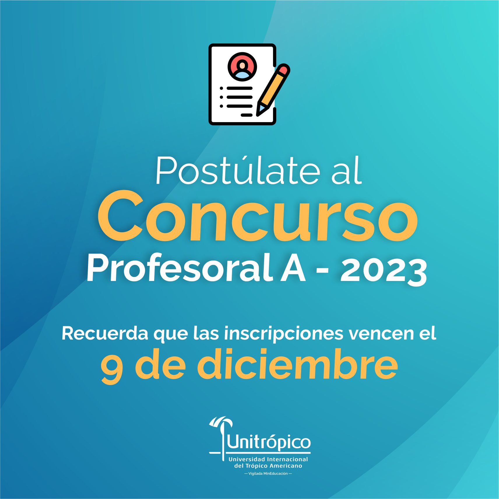 El 9 de diciembre finaliza inscripciones para el Concurso Profesoral A ...