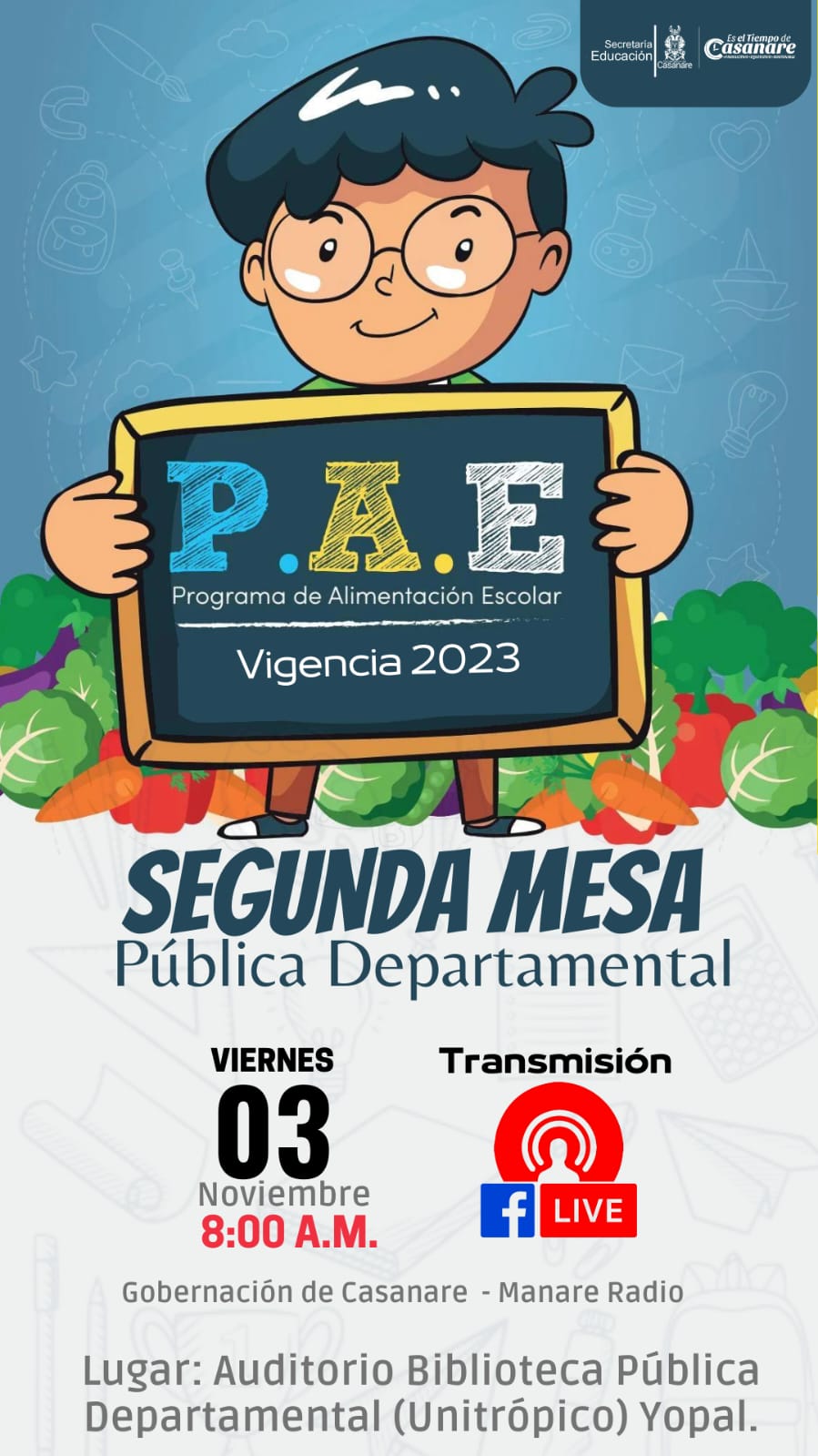 Este viernes: Segunda Mesa Pública Departamental del Programa PAE ...