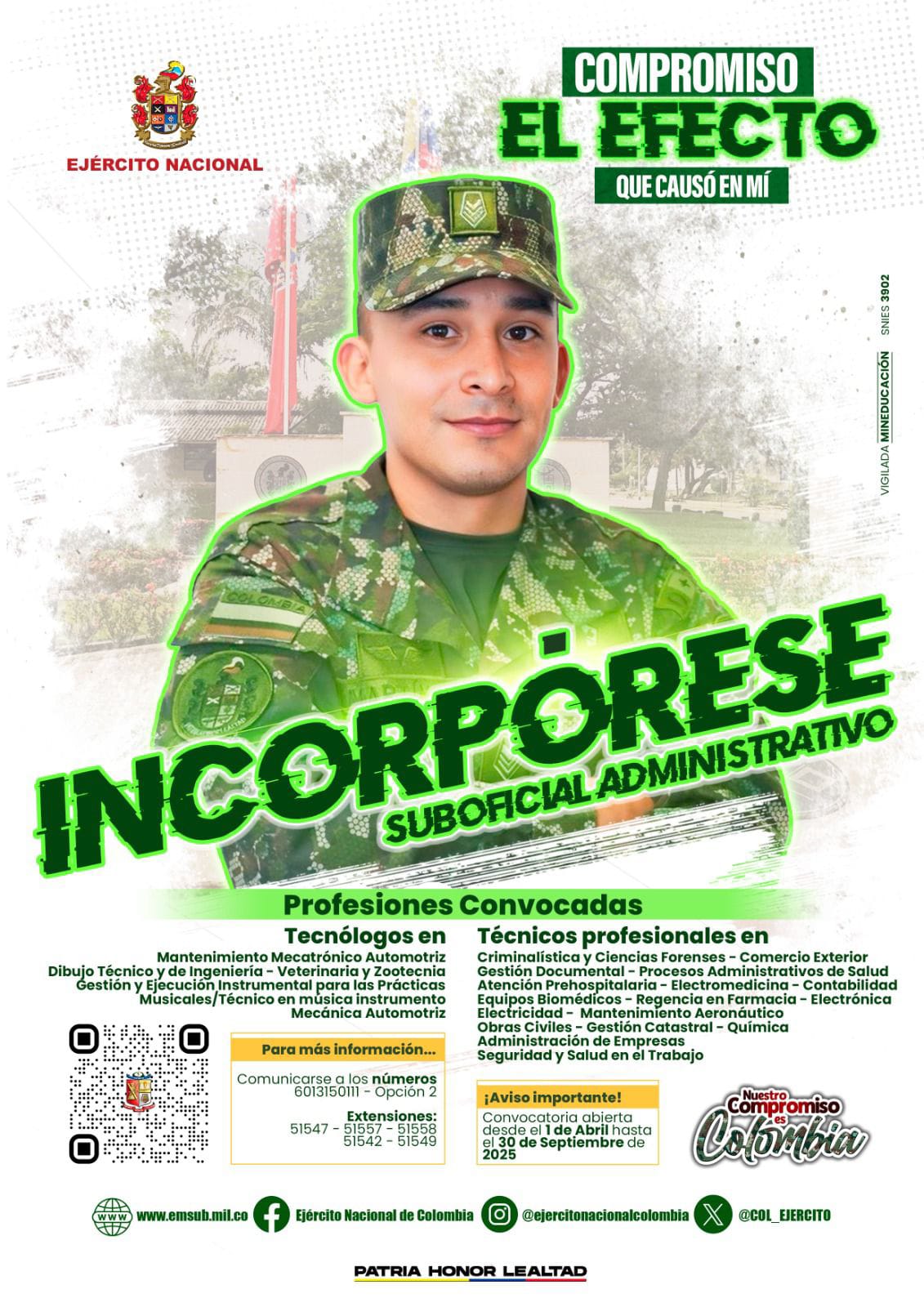 Ejército Nacional abre inscripciones para el Curso de Suboficial ...